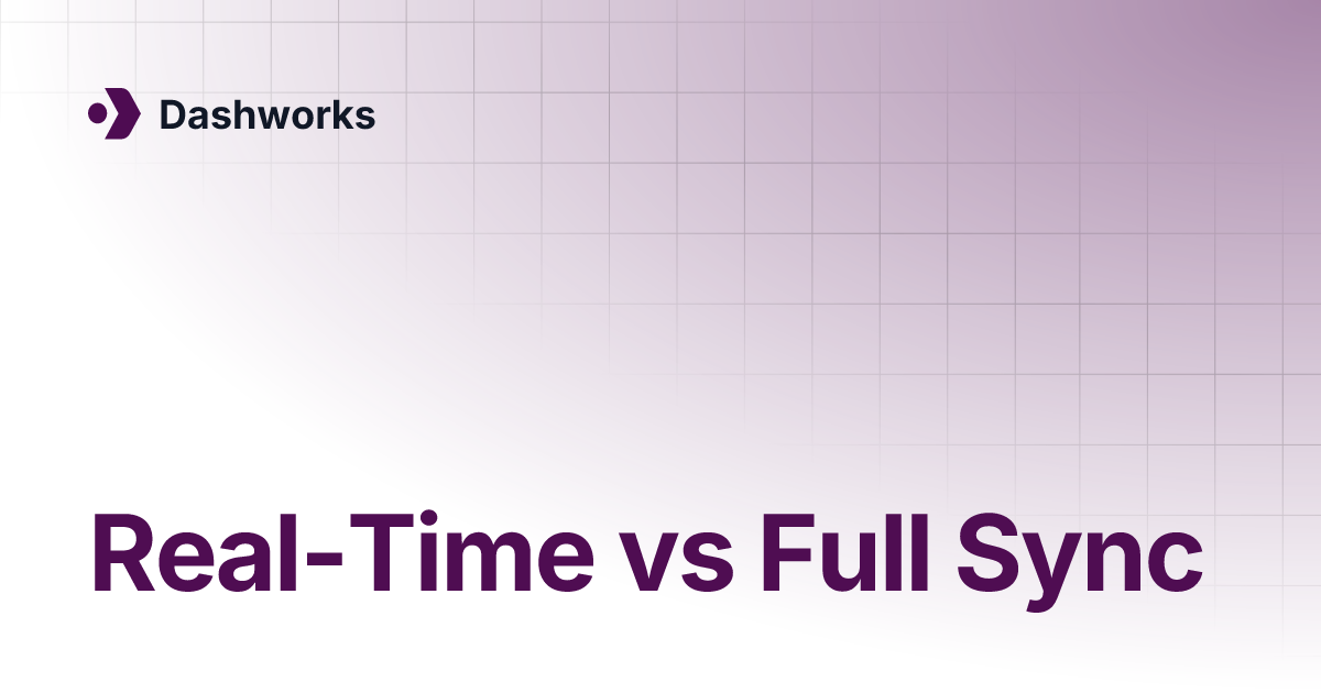 Real-Time vs Full Sync | Dashworks
